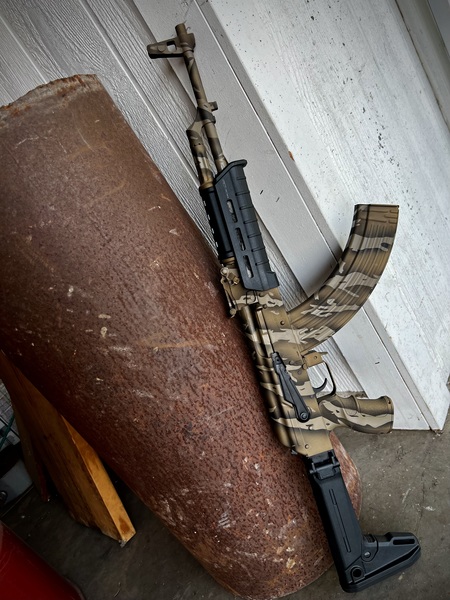 Tiger Stripe Ak coated with a Graphite Black, Burnt Bronze and Magpul ...