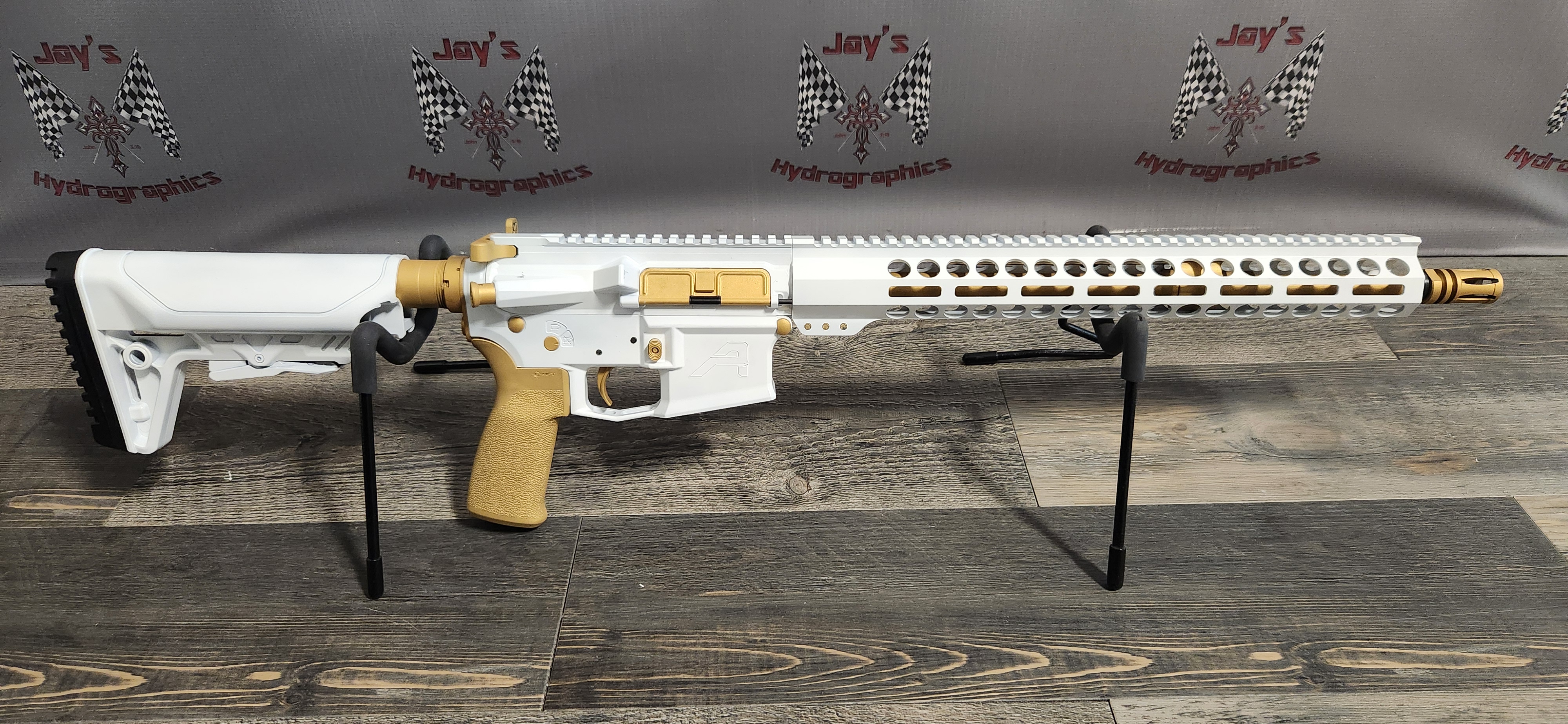 Cerakote White and Gold Ar | Cerakote