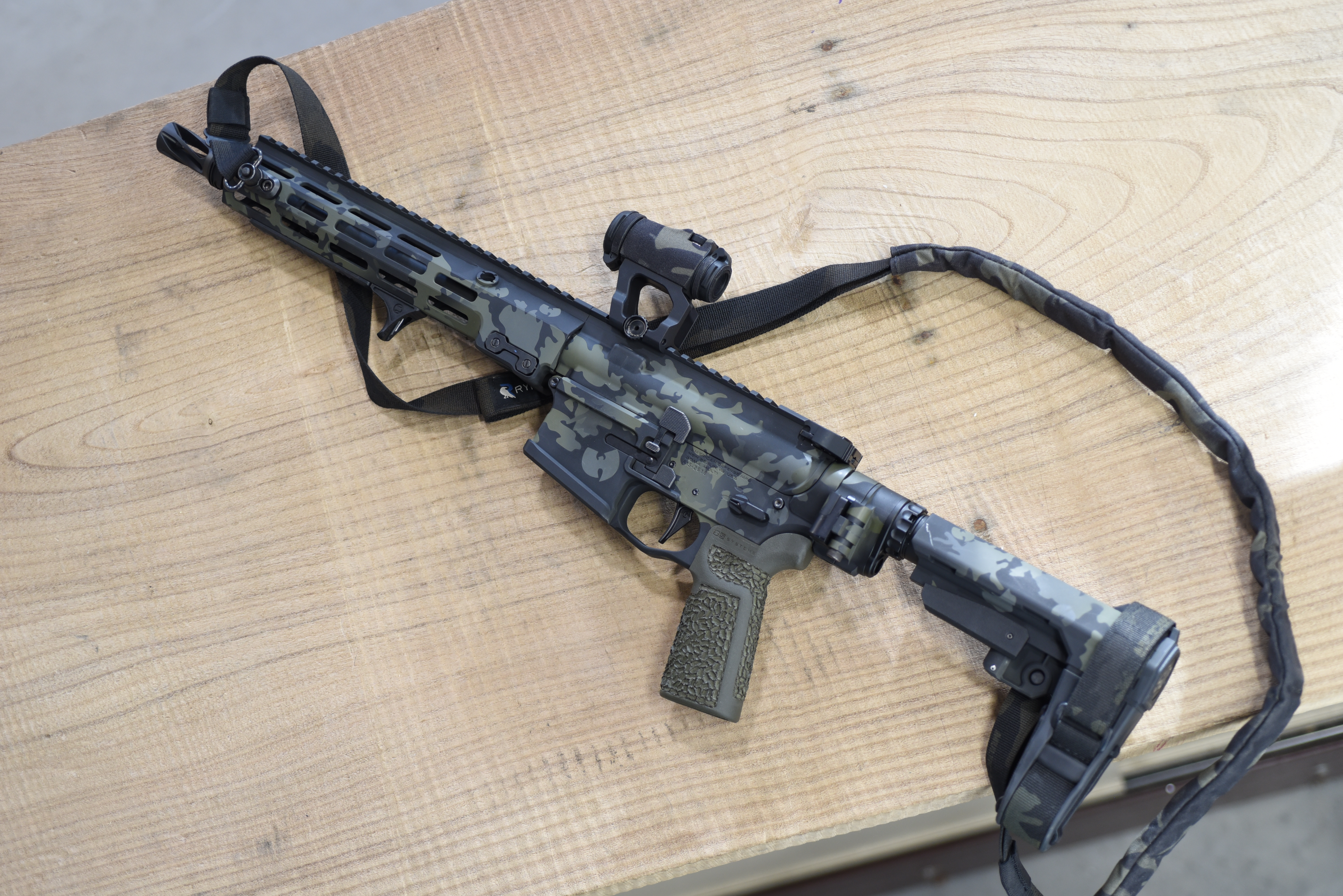 Urban Camo AR Pistol W/ Custom Camo Stencils | Cerakote