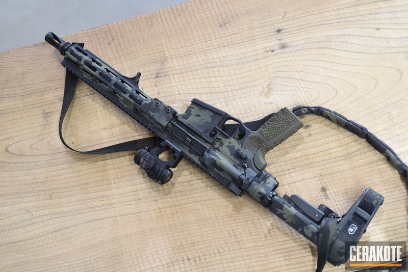 Urban Camo AR Pistol W/ Custom Camo Stencils | Cerakote