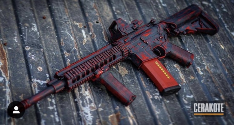 Red Ar15 done in H-146 and H-306 | Cerakote