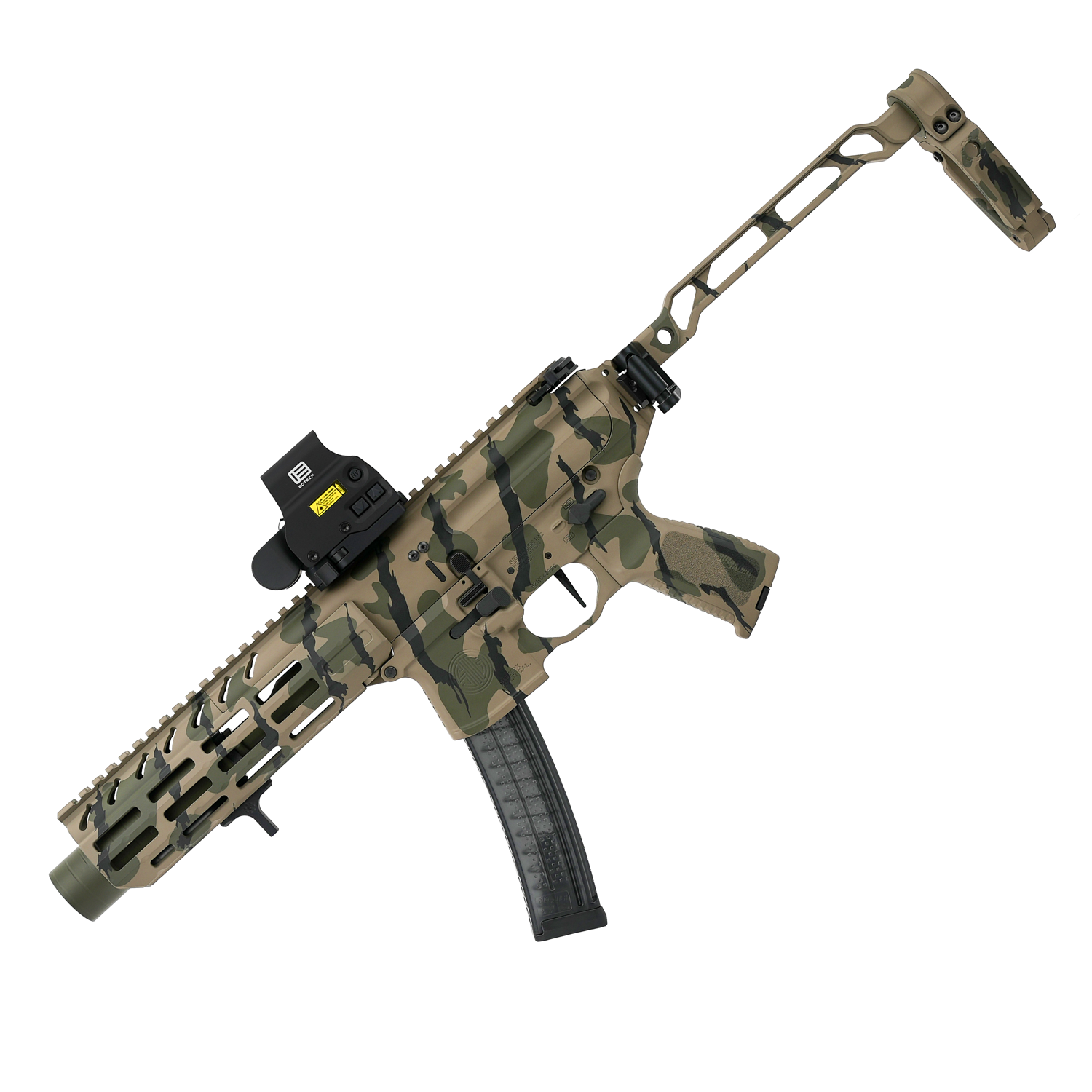 SIG MPX in Bottomlands Camo by Alice Kustoms at Modern Warriors | Cerakote