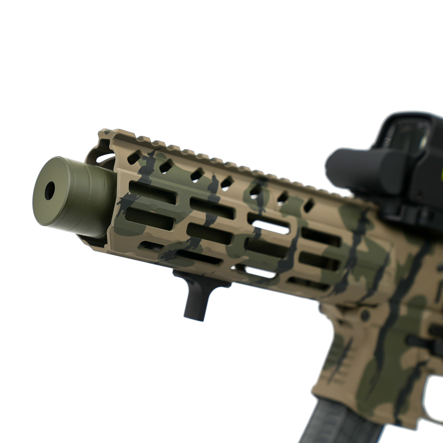 SIG MPX in Bottomlands Camo by Alice Kustoms at Modern Warriors | Cerakote