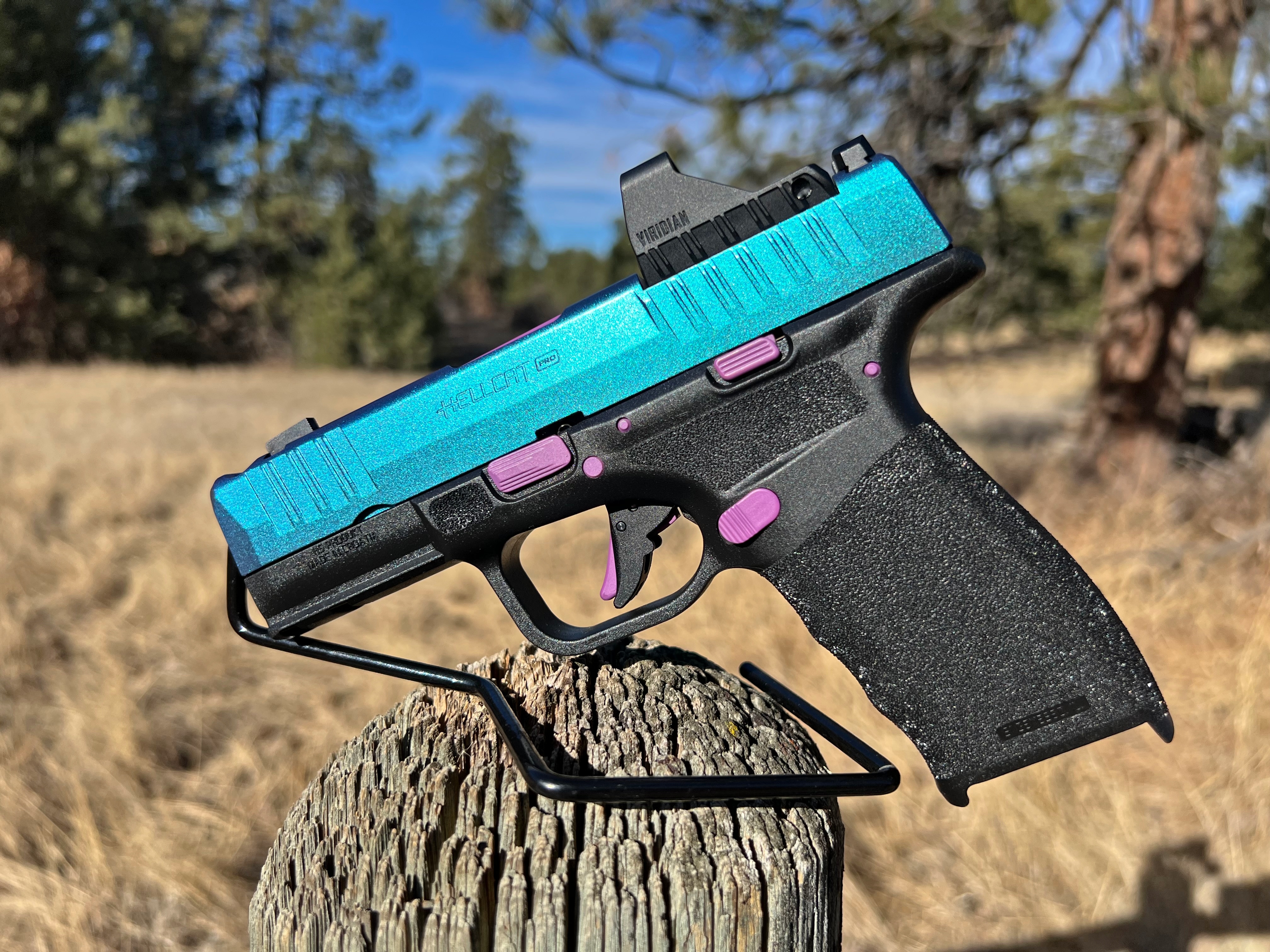Hellcat Pro finished in a Cerakote Fx Typhoon, Wild Purple and Graphite ...