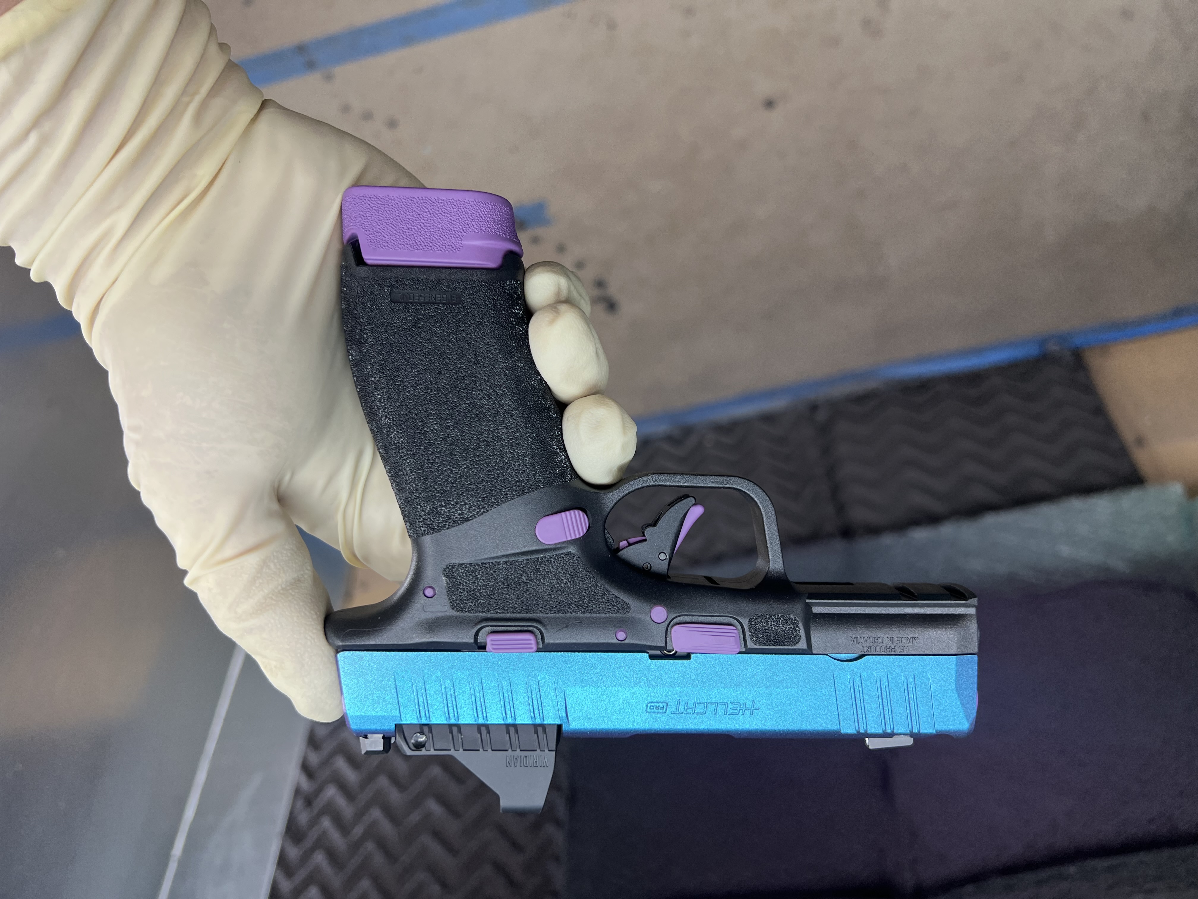 Hellcat Pro finished in a Cerakote Fx Typhoon, Wild Purple and Graphite ...