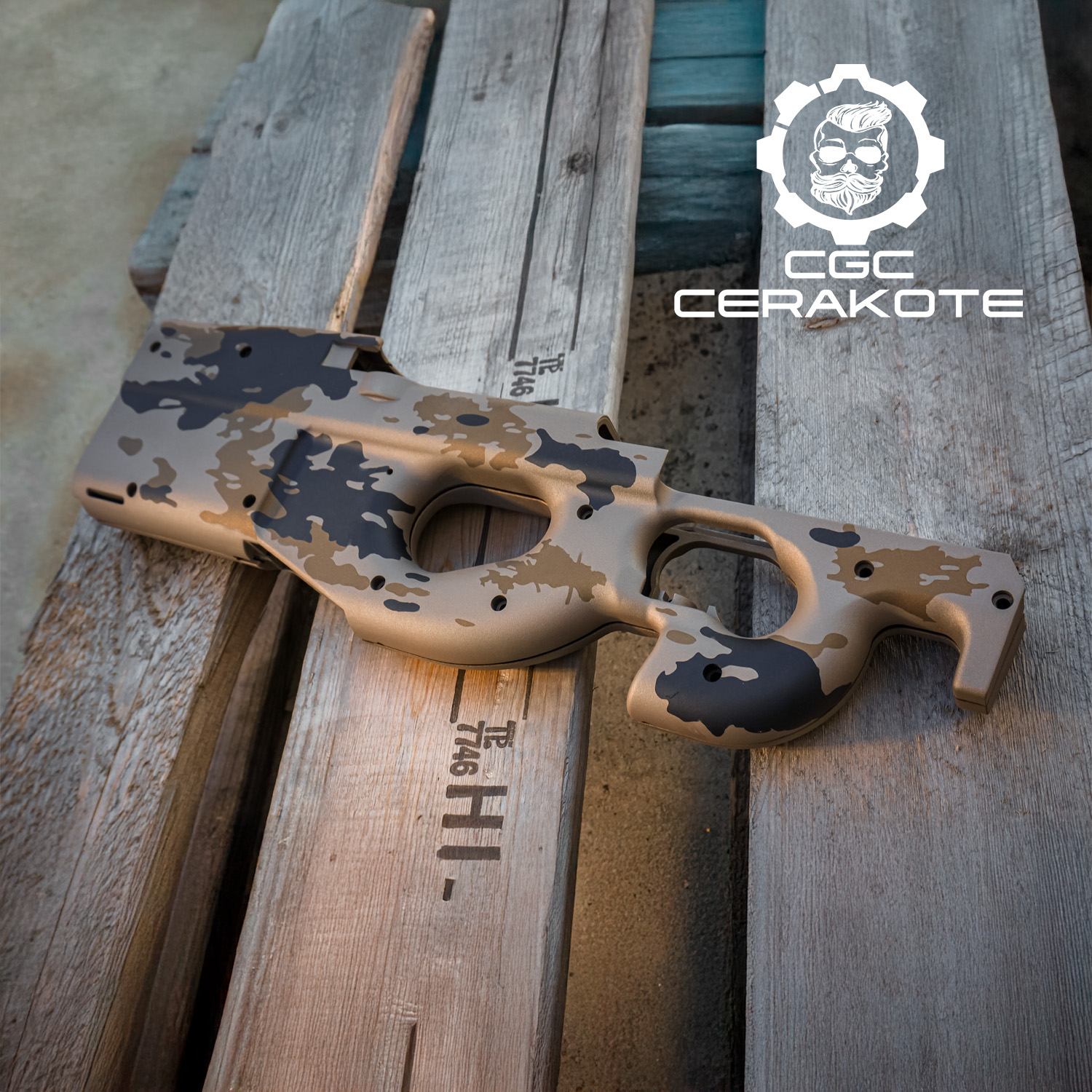 cerakoted FN P90 - Multicam Stencil | Cerakote