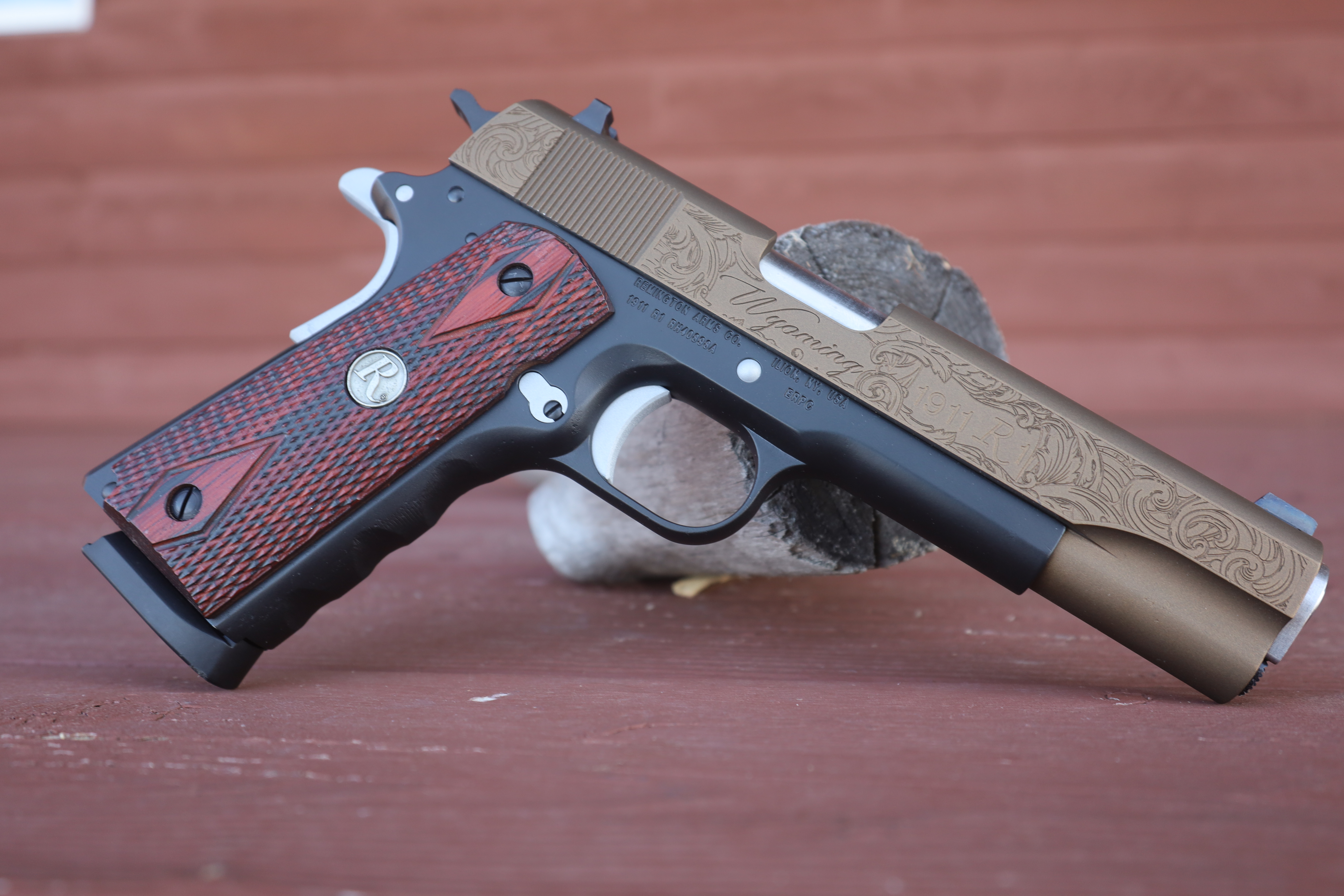Remington 1911 R1 With Custom Engraving | Cerakote