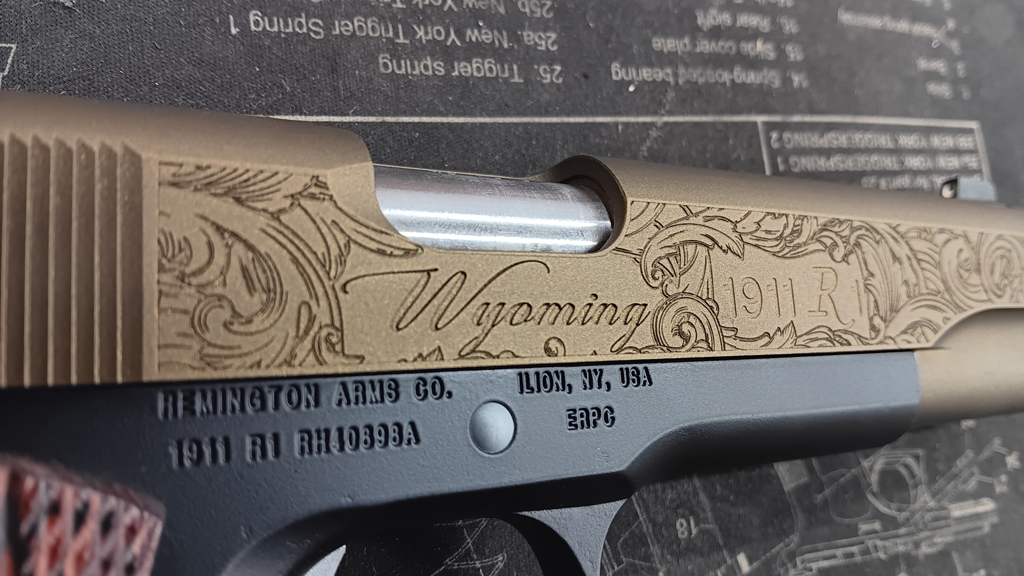 Remington 1911 R1 With Custom Engraving | Cerakote