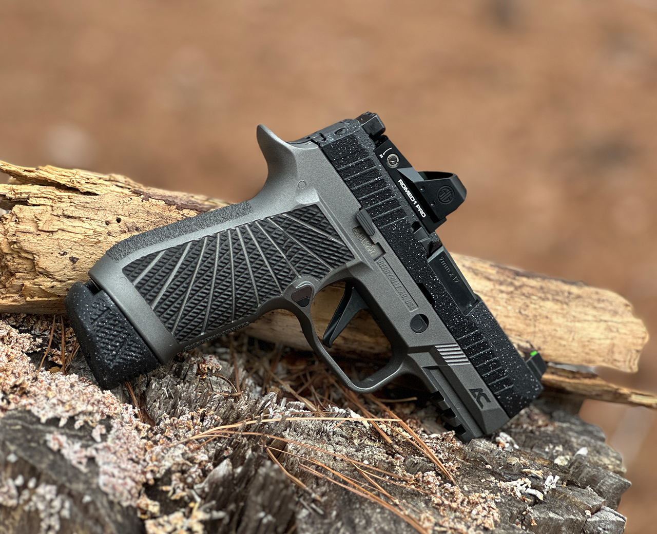 P320 coated with Armor Black, Matte Armor Clear and Tungsten | Cerakote