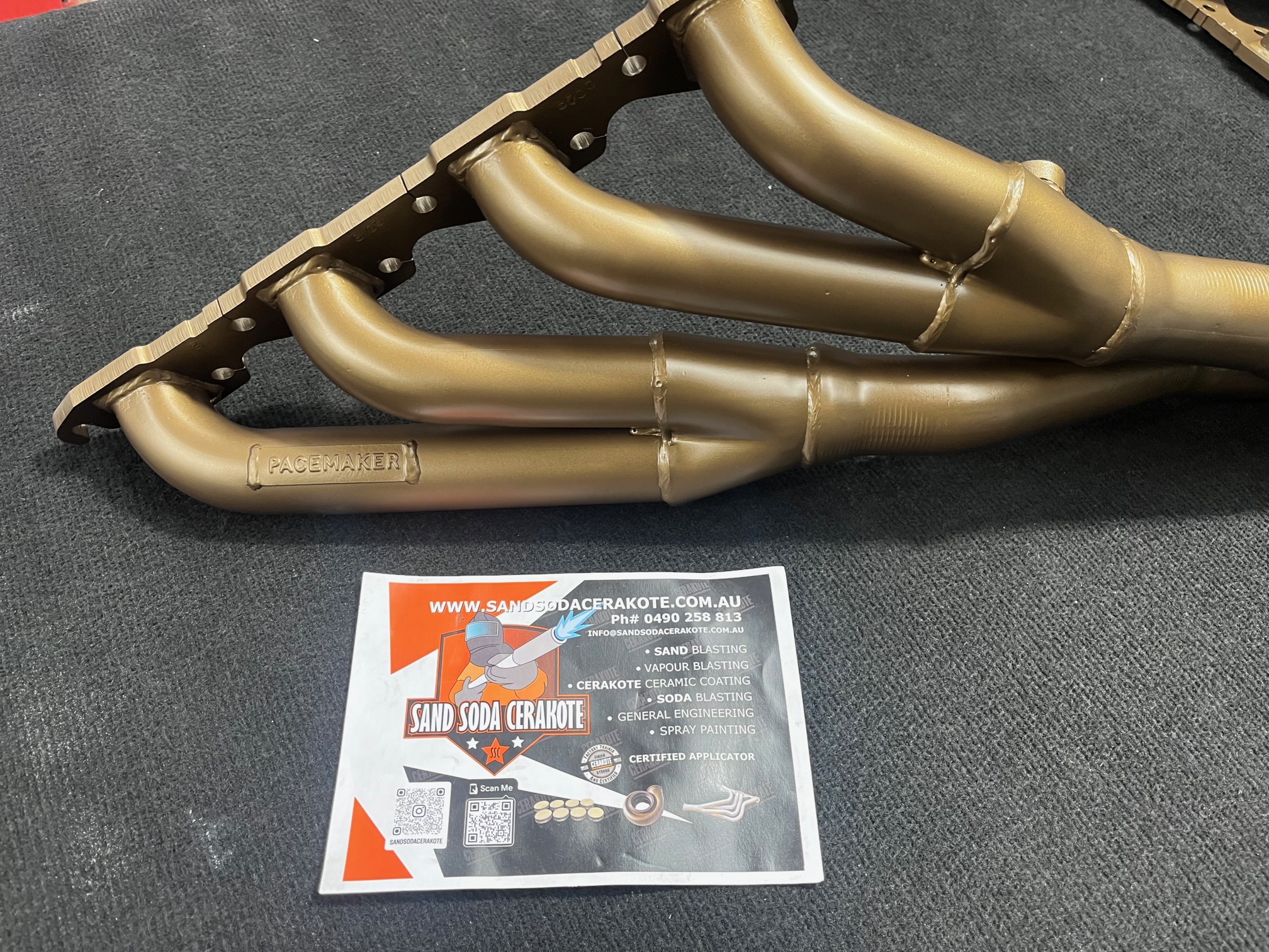 Exhaust Manifolds finished in a Burnt Bronze Finish | Cerakote