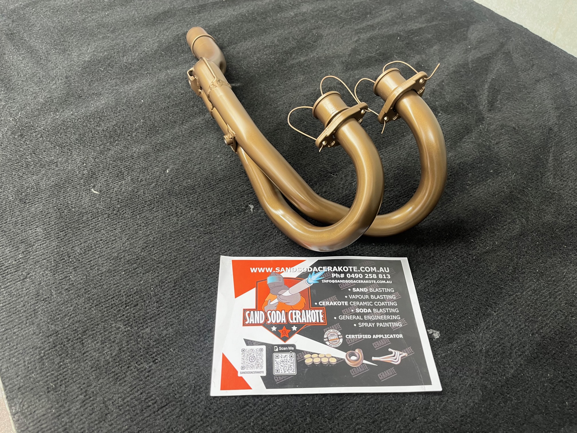 Exhaust Manifolds finished in a Burnt Bronze Finish | Cerakote