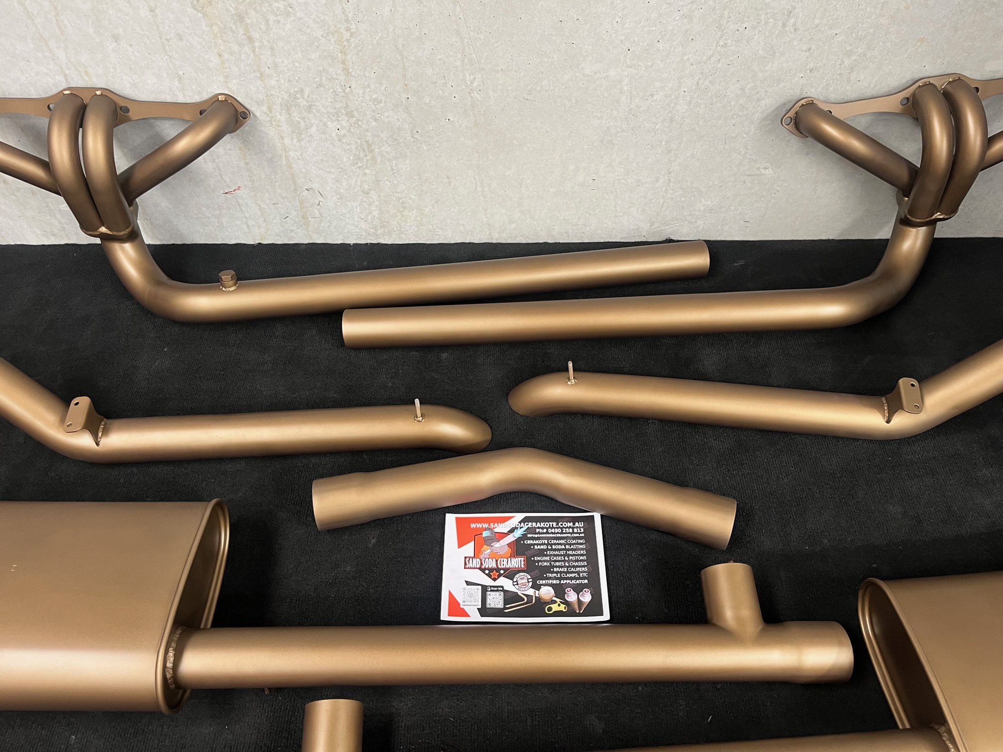 Exhaust Manifolds finished in a Burnt Bronze Finish | Cerakote