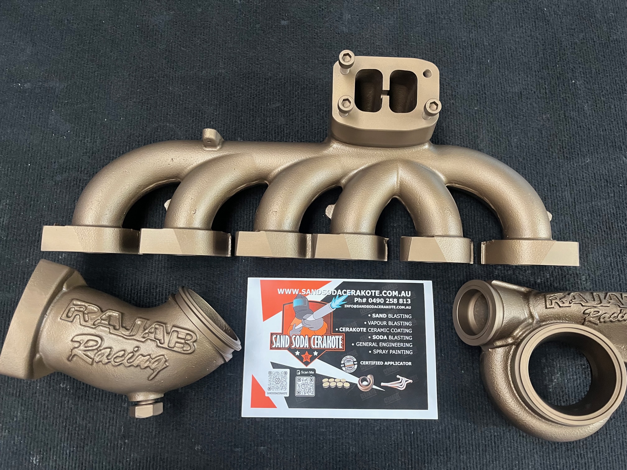 Exhaust Manifolds finished in a Burnt Bronze Finish | Cerakote