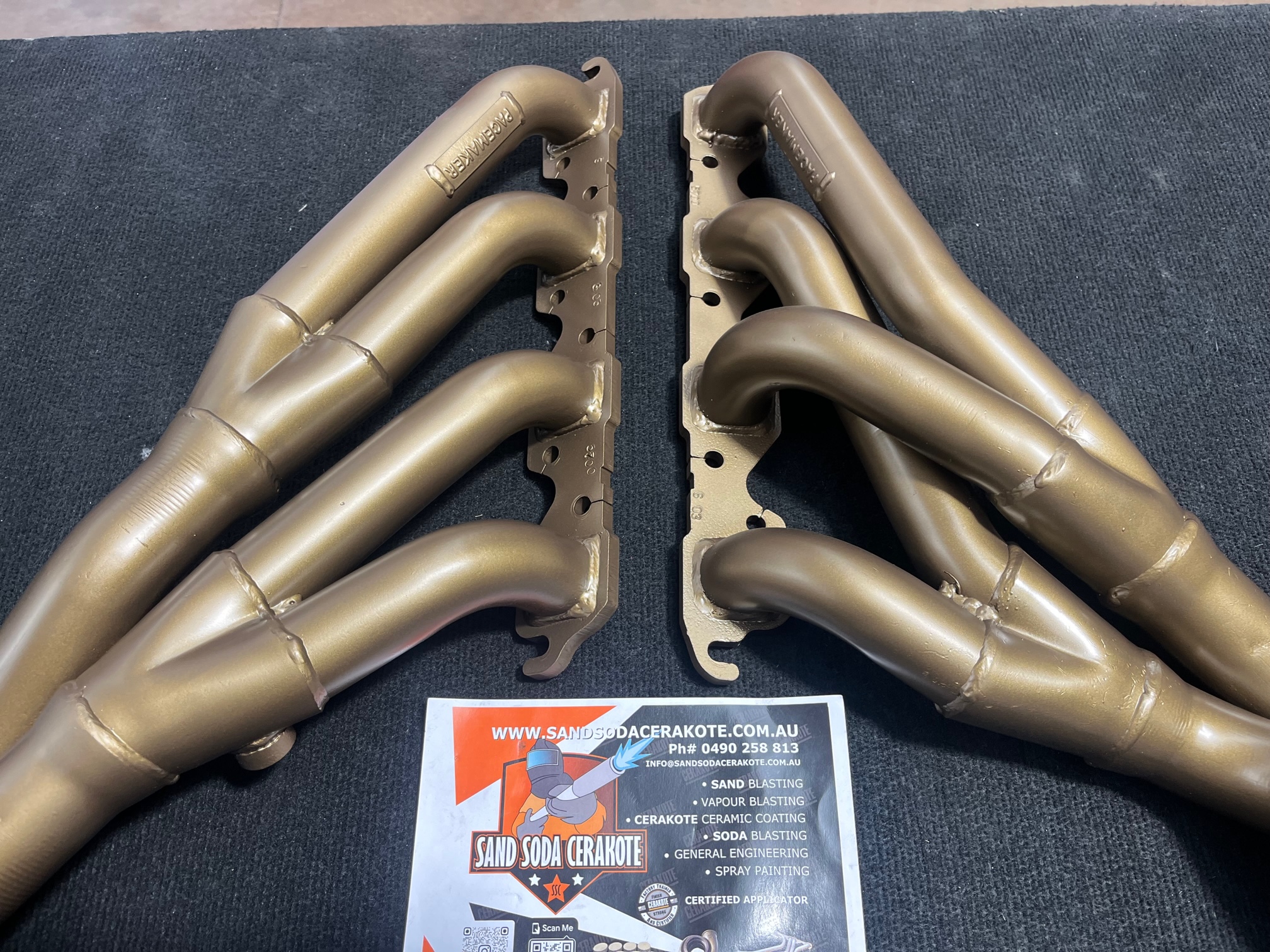 Exhaust Manifolds finished in a Burnt Bronze Finish | Cerakote
