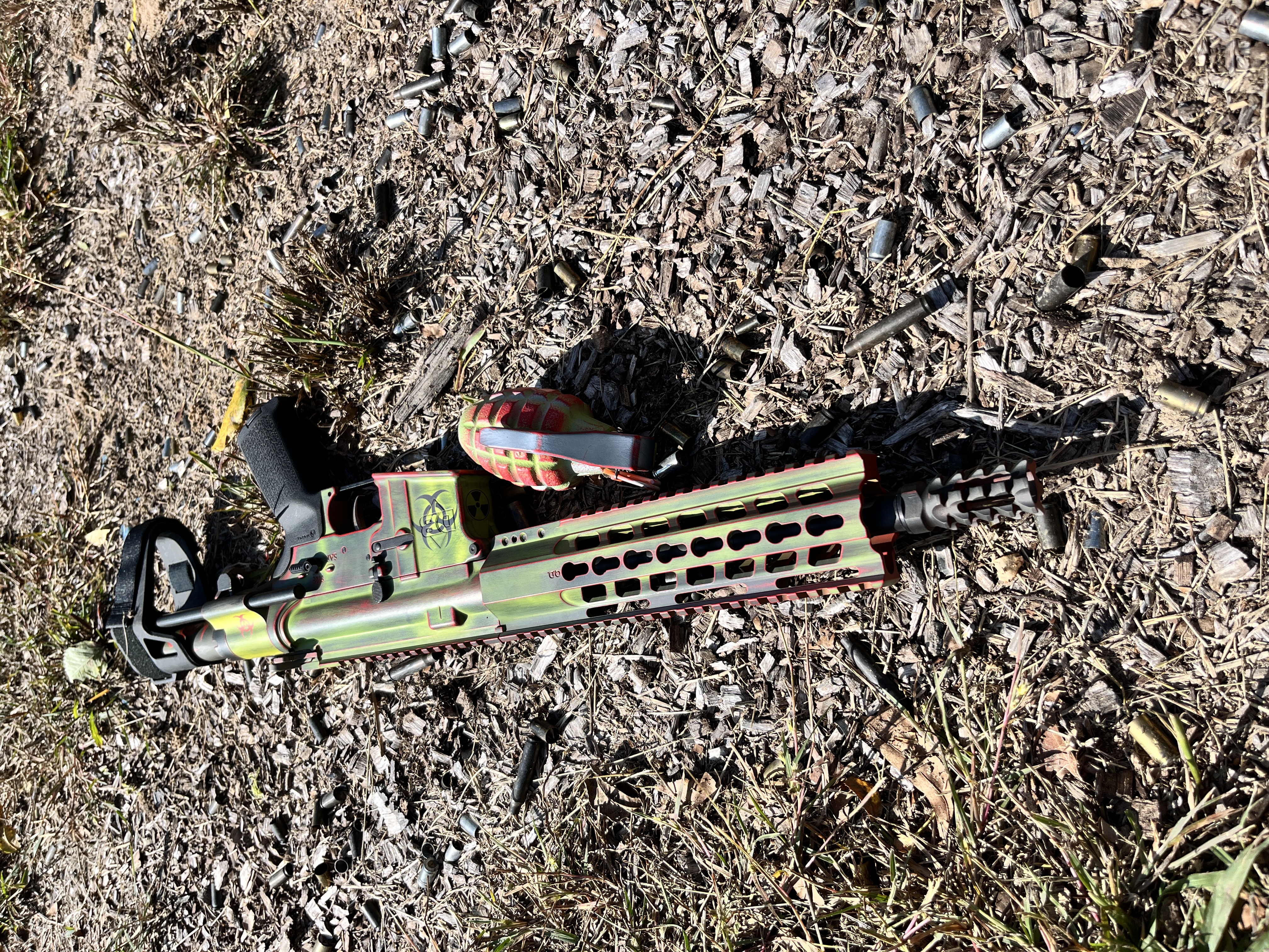 Zombie Gun using a Savage® Stainless, Combat Grey, Lemon Zest, USMC Red ...