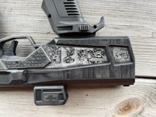 JUDGE DREDD THEMED MAXIM 9 WITH LASER ENGRAVED COMIC STRIPS | Cerakote