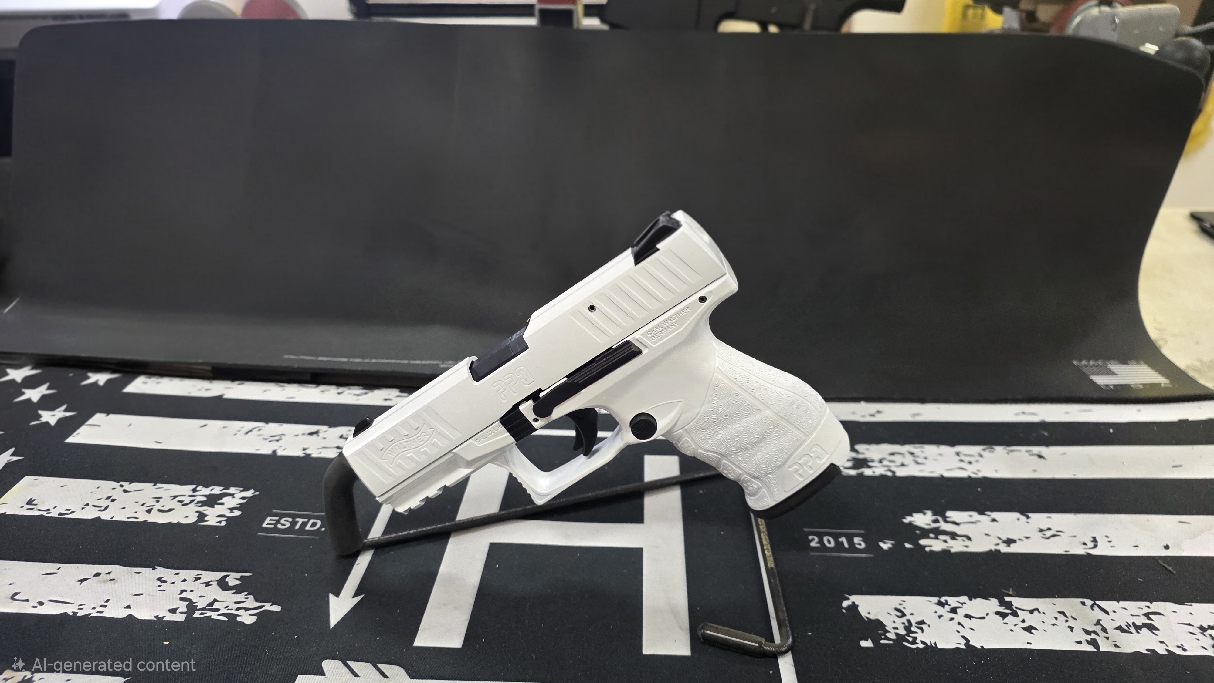 Walther Ppq using Stormtrooper White and Graphite Black | Cerakote