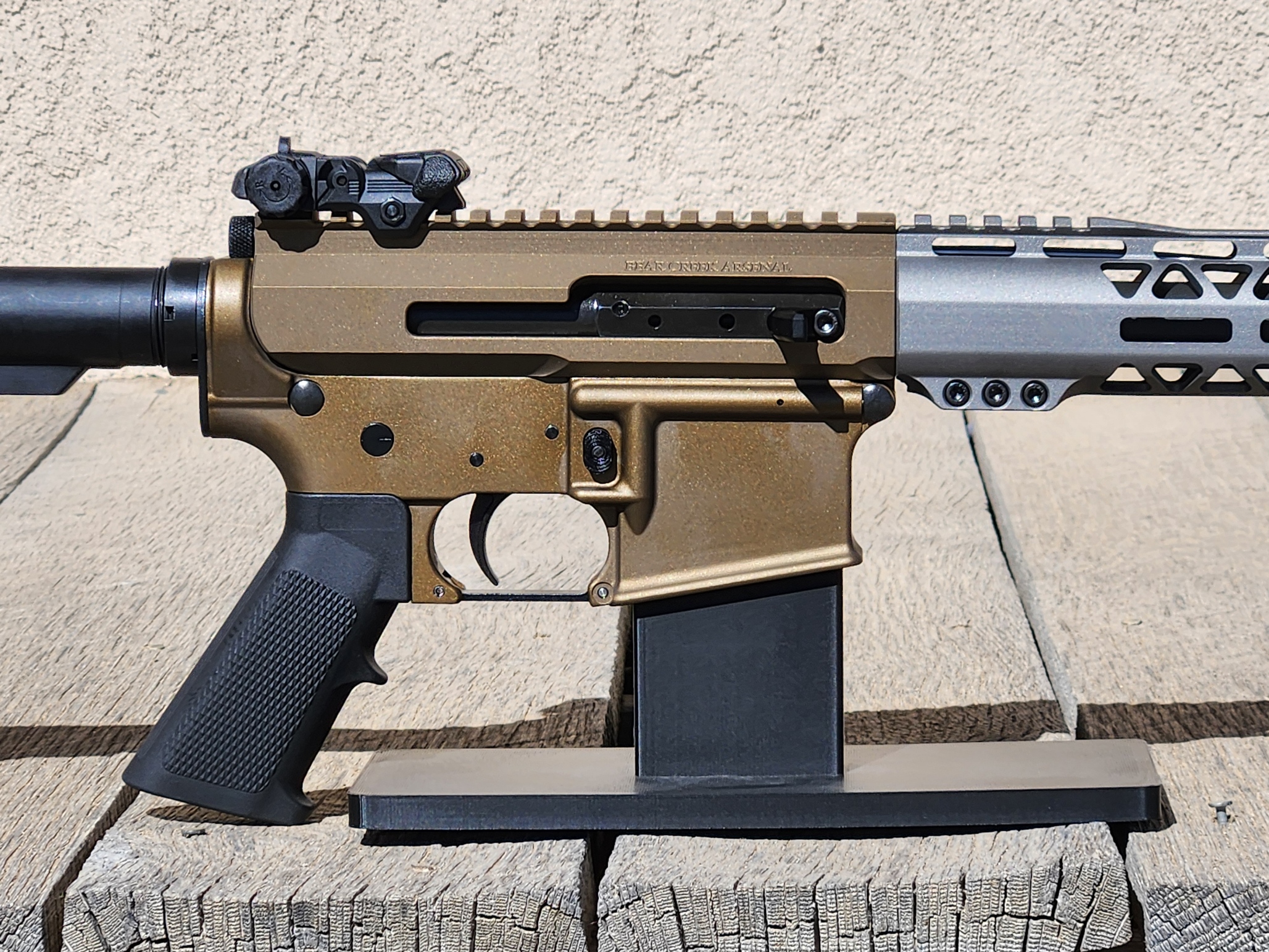 AR-15 coated in Gun Metal Grey and Burnt Bronze | Cerakote
