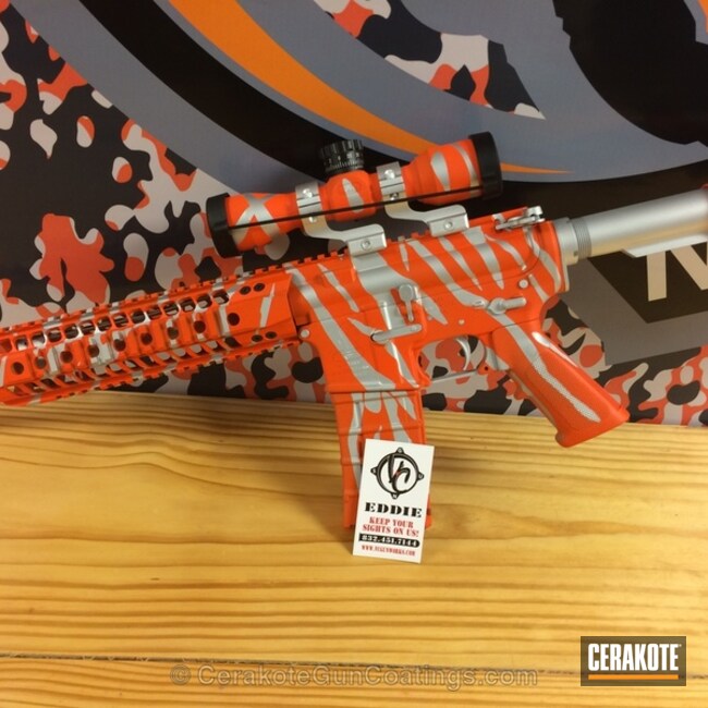 H-243 Safety Orange with H-151 Satin Aluminum by edwin vaught | Cerakote