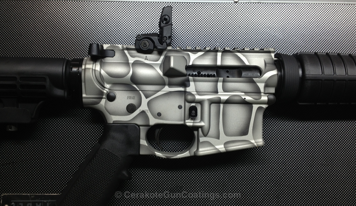 H-158 Shimmer Aluminum with H-190 Armor Black by Travis | Cerakote