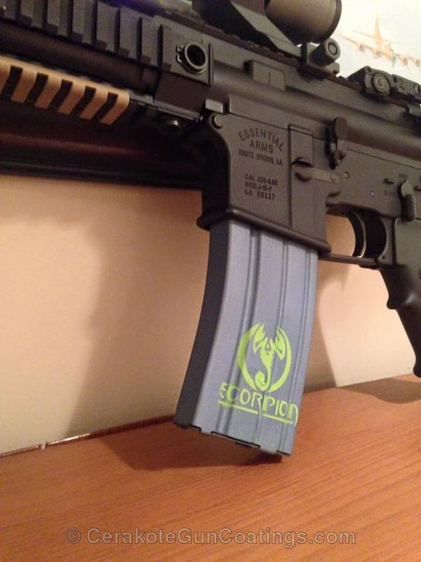 H-185 Blue Titanium with H-168 Zombie Green by Wayne | Cerakote