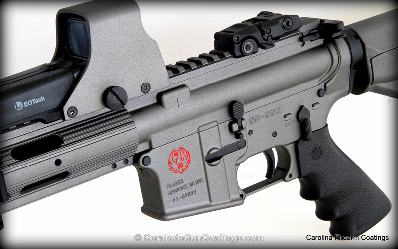 H-237 Tungsten with H-167 USMC Red by Brett Clapper | Cerakote