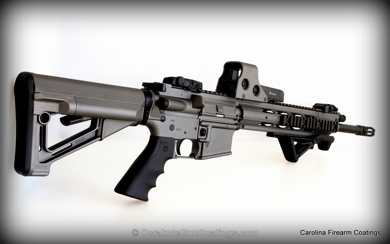 H-237 Tungsten with H-167 USMC Red by Brett Clapper | Cerakote