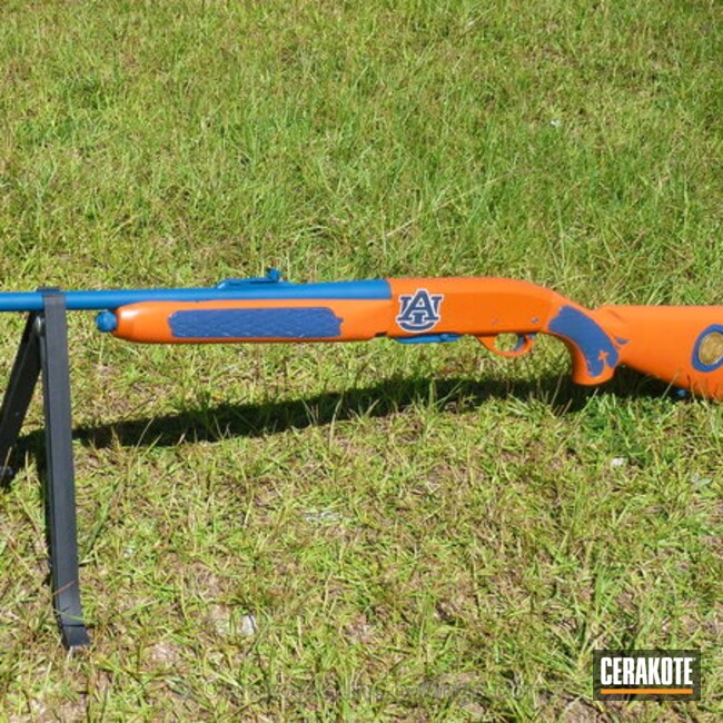 H-243 Safety Orange with H-220 Ridgeway Blue by Debra Daw | Cerakote