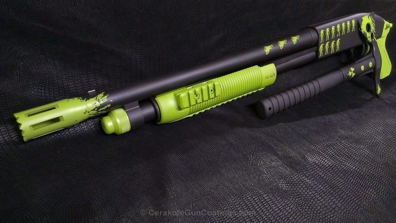 H-190 Armor Black with H-168 Zombie Green by Harsh Firearms | Cerakote
