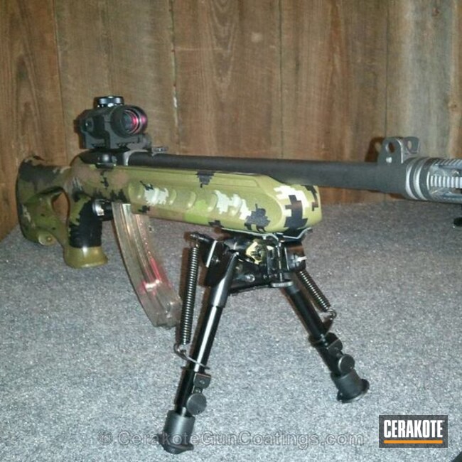 H-146 Graphite Black with H-236 O.D. Green by Nine Run Gun | Cerakote