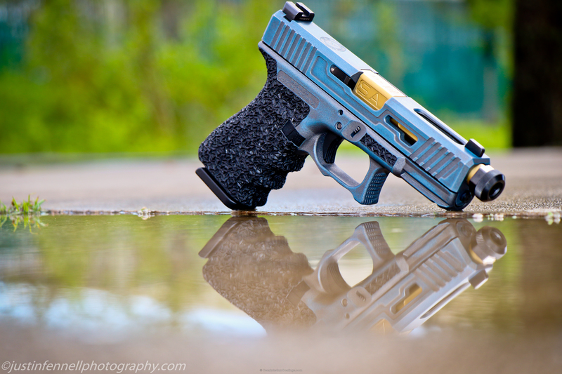 Glock Handgun coated in H-237 Tungsten and H-185 Blue Titanium by WEB ...