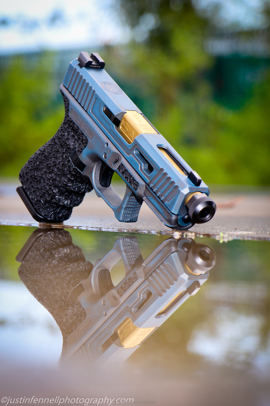 Glock Handgun coated in H-237 Tungsten and H-185 Blue Titanium by WEB ...