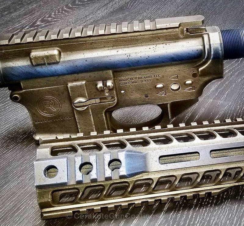 Upper / Lower / Handguard in a Thin Blue Line Themed Cerakote Finish by ...