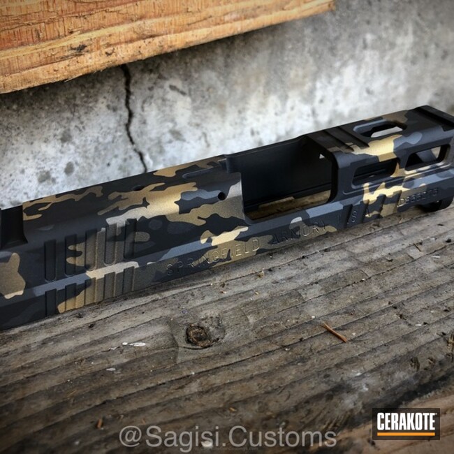 Springfield Slide in a Custom Camo by Ryan Sagisi | Cerakote