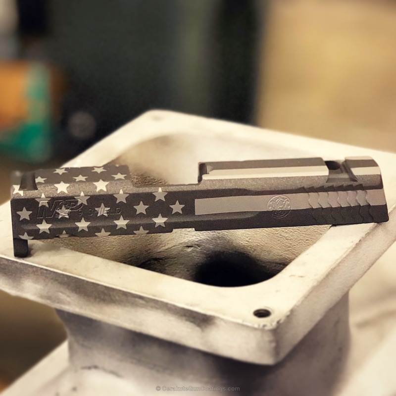 American Flag Finish on this M&P Shield Slide by WEB USER | Cerakote