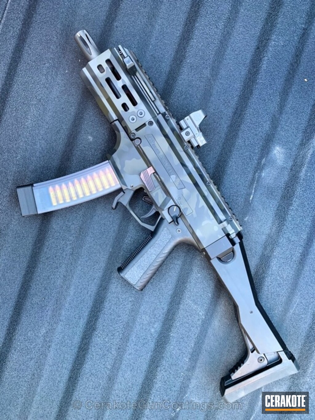 Cz Scorpion Evo In A Mad Land Camo Finish By David Cerakote