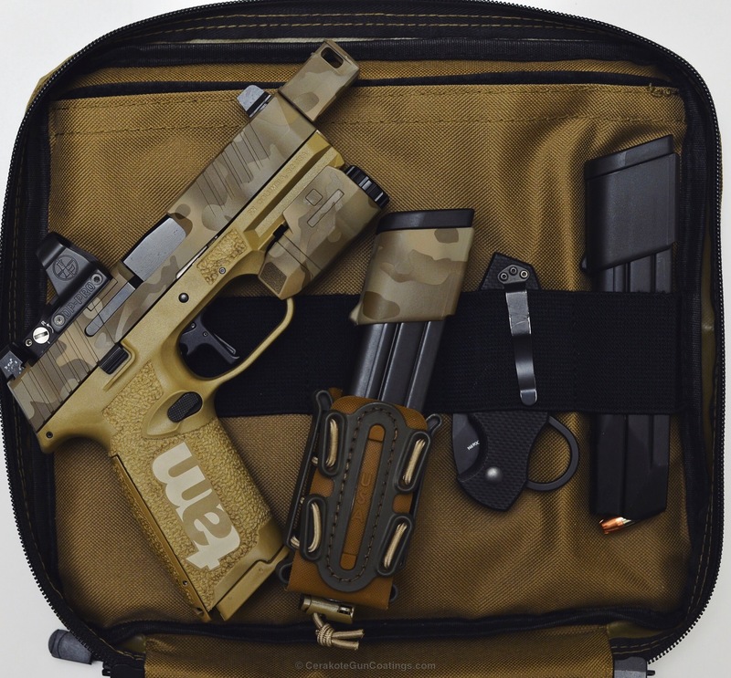 FN Mfg. Handgun in a MAD Land MultiCam Finish by DAVID | Cerakote
