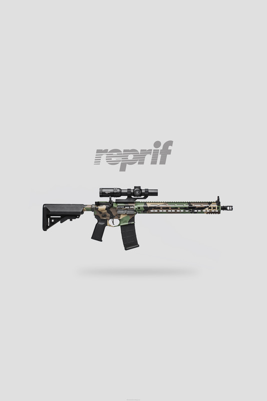 Aero Precision Rifle in a Custom Woodland Camo Finish by MATT | Cerakote