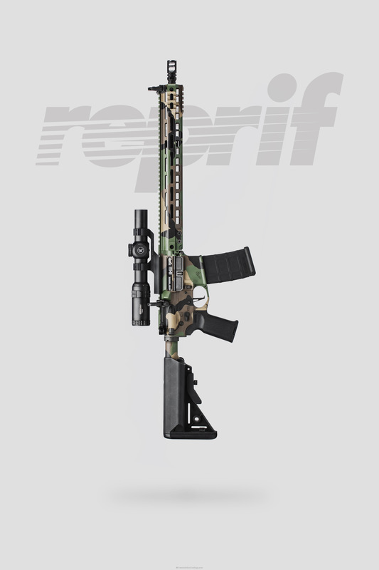 Aero Precision Rifle in a Custom Woodland Camo Finish by MATT | Cerakote