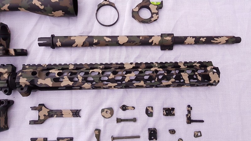 Gun Parts in a Custom Camo Finish by MARK TWITTEY | Cerakote