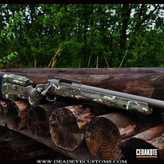 Camo Finished Bolt Action Rifle by Web User | Cerakote
