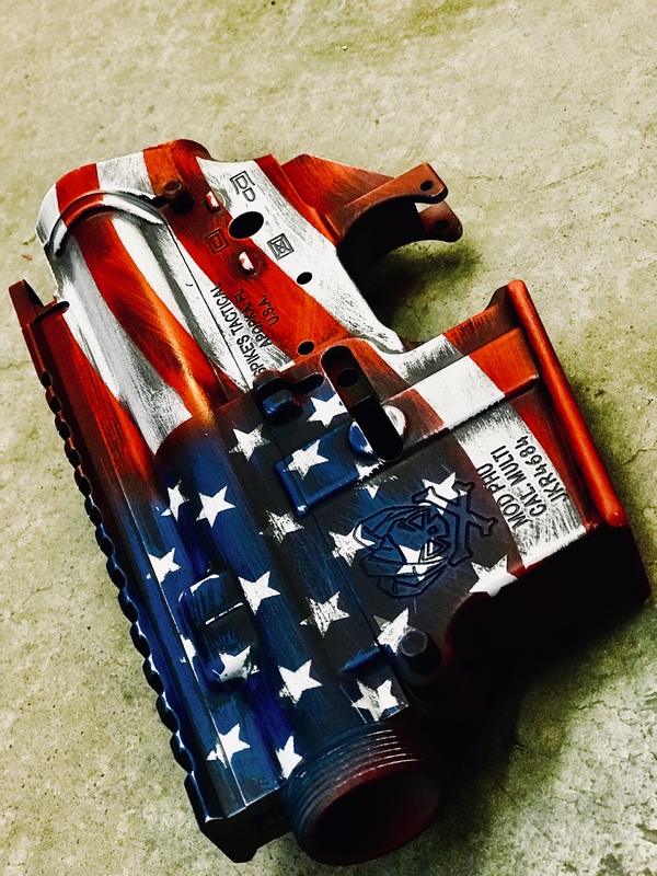Cerakoted American Flag Upper / Lower / Handguard by Web User | Cerakote