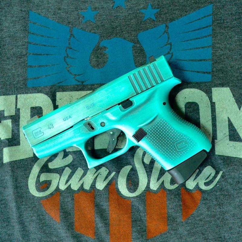 Distressed Glock 43 using Cerakote H-146 and H-175 by Web User | Cerakote