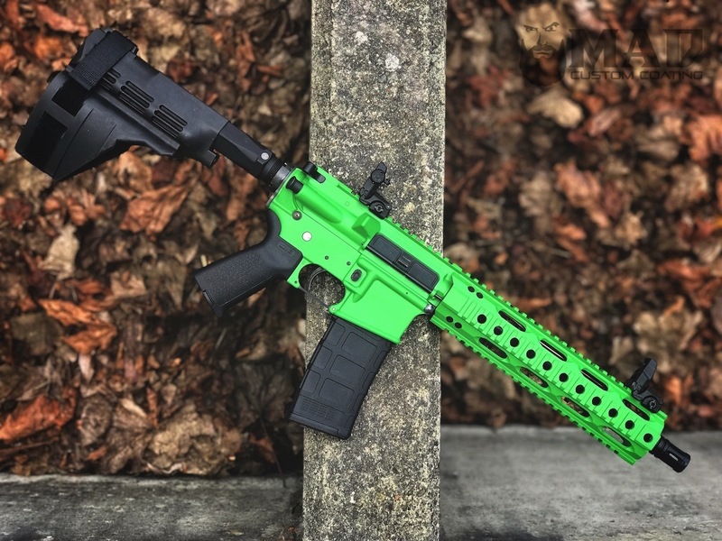 AR-15 and Cerakote Zombie Green and Sky Blue by David Teves | Cerakote