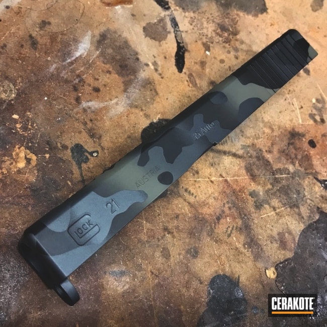 Glock Slide In A Black Multicam By David Teves Cerakote