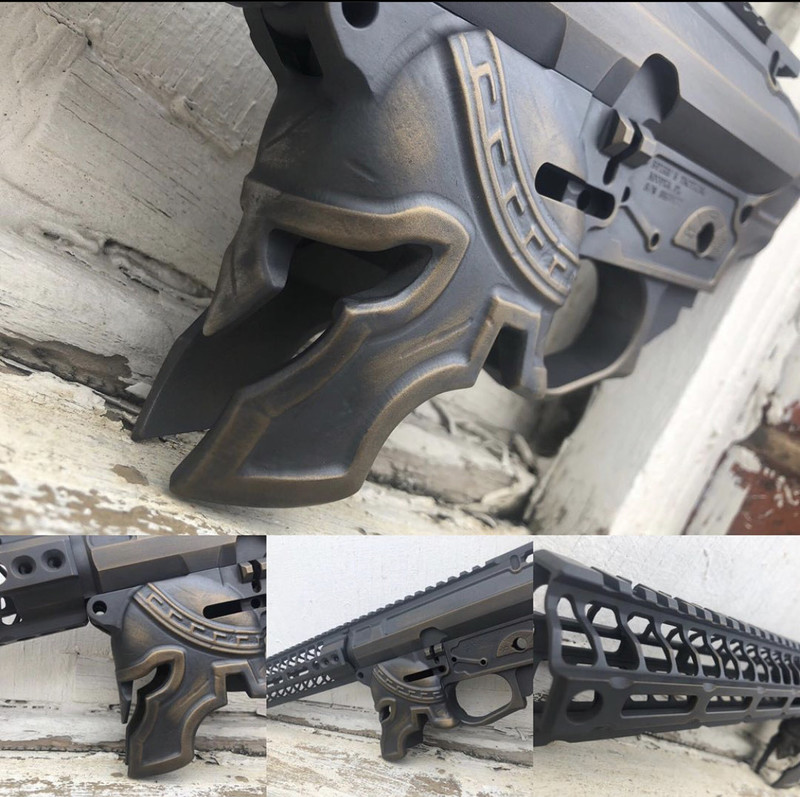Battleworn Spartan Helmet Themed Rifle by Web User | Cerakote