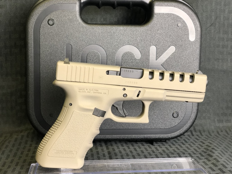 Glock Handgun Cerakoted with H-148 Burnt Bronze and H-199 Desert Sand ...