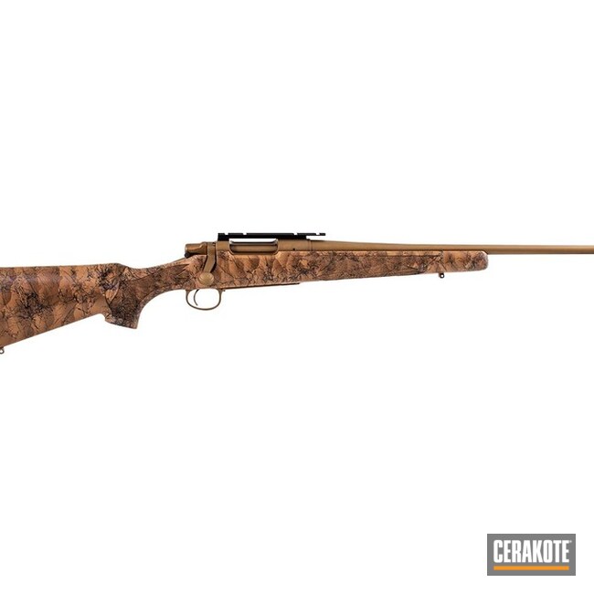 Custom Camo Remington Bolt Action Rifle Cerakoted Using Patriot Brown