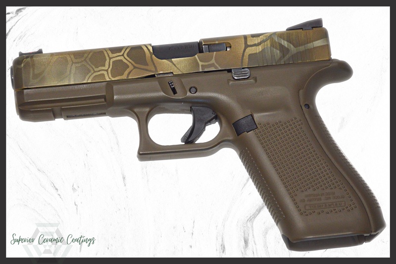 Kryptek Camo Glock 17 Cerakoted using Patriot Brown, Benelli® Sand and ...