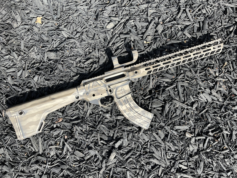 Distressed AR-15 Cerakoted using Benelli® Sand, Graphite Black and ...
